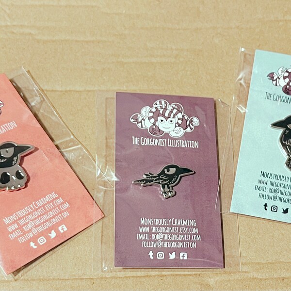 Furious Crow Cute Black Bird Hard Enamel Pin - Etsy