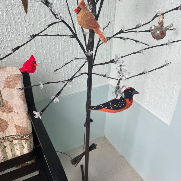 Handmade Cardinal Female Felt Christmas Ornament Female Cardinal Bird ...