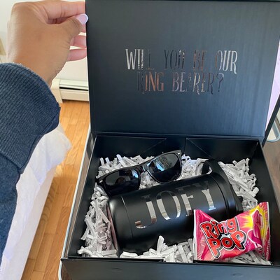 Personalized Ring Bearer Proposal Gift Box With Optional Tumbler, Gift ...