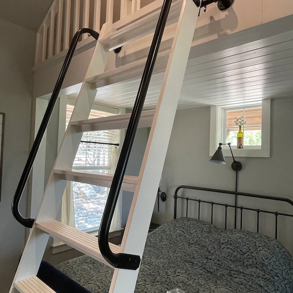 LADDER HANDRAILS - Black - White or Bare Steel - No Obstructions! Candy ...
