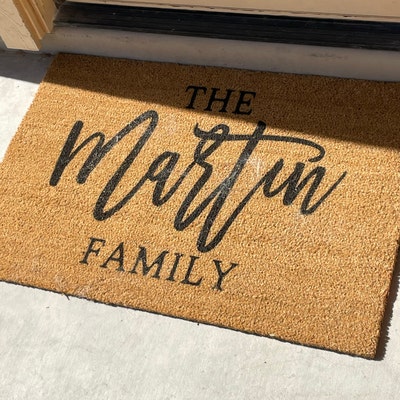 Last Name Doormat, Custom Welcome Mat, Housewarming Gift, New Home ...