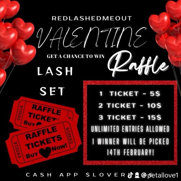 Valentines Raffle Flyer Template, Valentines Day Raffle Giveaway Flyer ...
