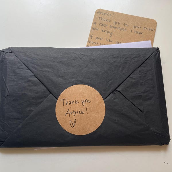 Personalized Matte Vellum A7 Cash Envelopes | Customizable Font ...