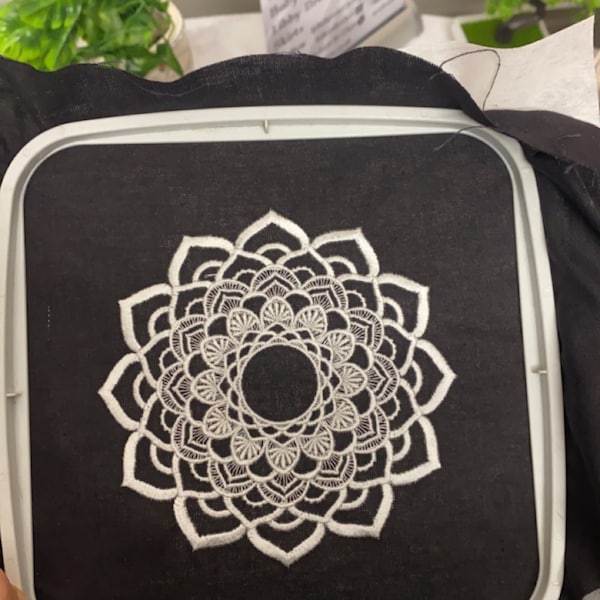 Mandala Machine Embroidery Design, Intricate Boho Lace Stitch, Instant ...