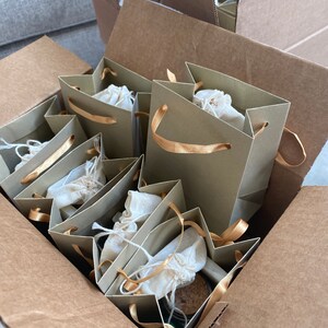 50 Extra Small Luxury Metallic Paper Bags .hand Made.satin Ribbon ...
