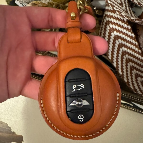 Personalized Leather Key Cover for Mini Cooper Countryman, Clubman, 3 ...