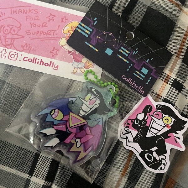Spamton NEO Deltarune Holographic Keychain - Acrylic and Epoxy Charm 2. ...
