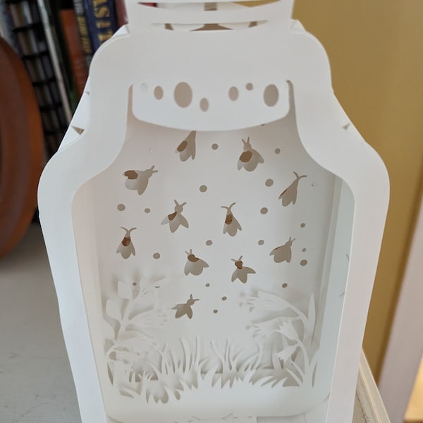 Firefly Shadow Box - Light Box - Paper Cut Template - Light Box SVG ...