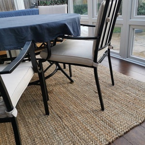 Chunky Natural Boucle Jute Rustic Boho Sisal Living Area Rug Kitchen ...