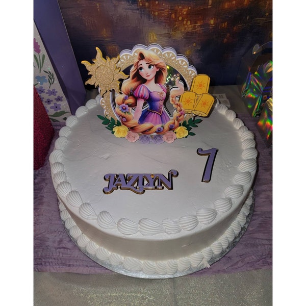 Daisies With Retro Font Name and Age Acrylic Double Layer Cake Topper ...