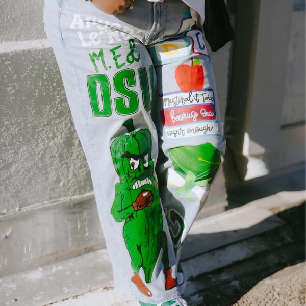 Custom Painted Jeans | Senior Jeans |graduation Jeans| Personalized ...