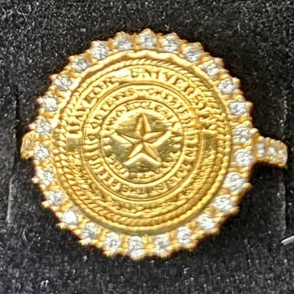 Custom Graduation Signet Ring, Senior Ring, School Class Ring, Pave ...