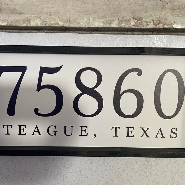 Zip Code Farmhouse Sign Custom City Farmhouse Sign Farmhouse Wall Decor ...