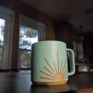 Sunrise Mug Seafoam, Handmade, Wheel Thrown, Food Safe Glazes ...