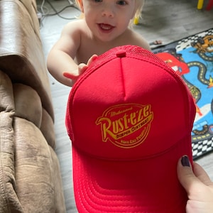 RUSTEZE Custom Trucker Adjustable Cap Disney Cars Hat Red - Etsy