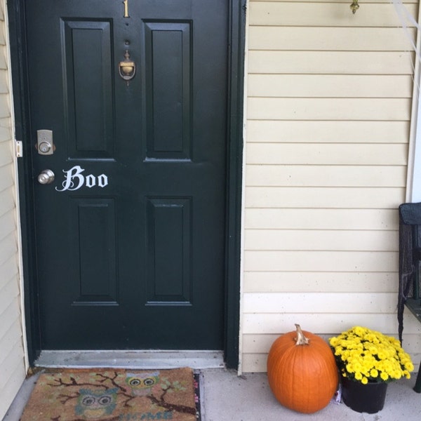 HALLOWEEN DOOR DECAL, Front Door Decal, Personalized Vinyl Lettering ...