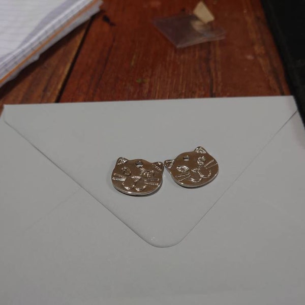 Cat Face Shape ID Tag, Pet Tags, 22mm Cat / Kitten Design Engraved Free ...