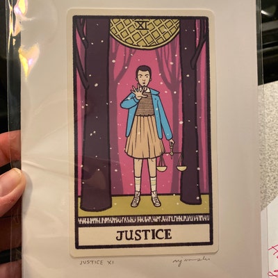 Justice XI Tarot Card Art 5x7 Art Print, Hand-cut and Mounted Card - Etsy