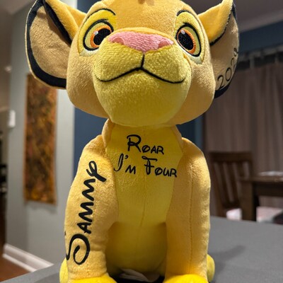 Personalized Disney Simba Plush, Birthday Gift, Birth Announcement ...