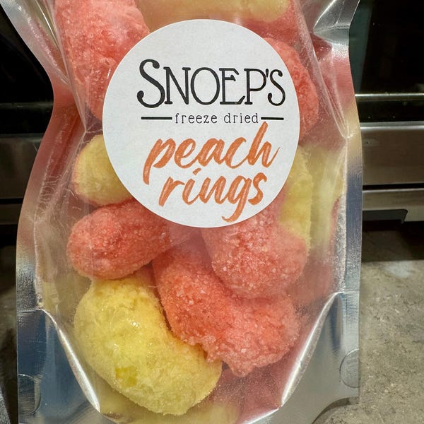 Freeze Dried Peach Ring Gummy Candy | FREE SHIPPING | Gummy Peaches ...