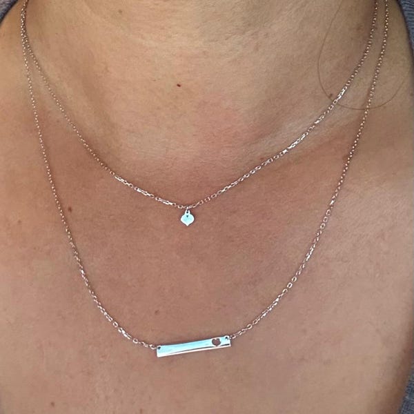 Dainty Heart Outline Necklace With Cross Charm Love and Faith Necklace ...