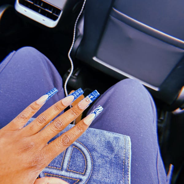 Savage | Press on Nails | Chrome Nails | White French Tips | Cross ...