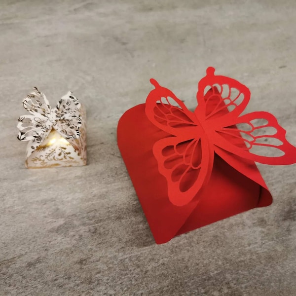 Butterfly Box SVG - Butterfly Gift Box Template - Twist Box SVG - No ...