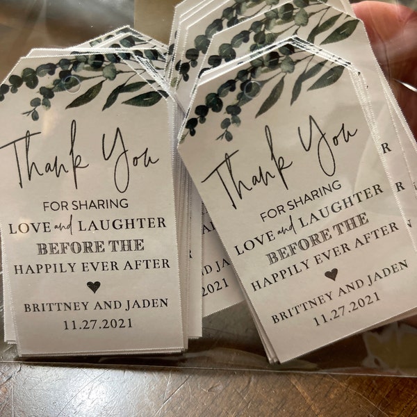 Personalized Wedding Favor Tag: Rehearsal Dinner Table Decor - Etsy