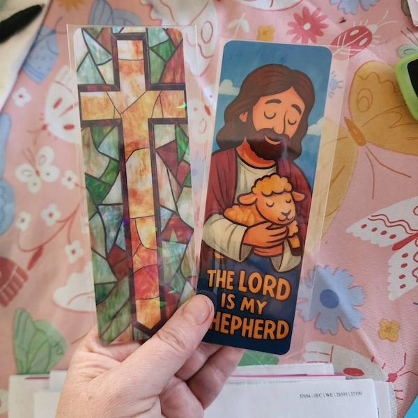 Stained Glass Christian Bookmarks, Holographic Bible Bookmarks - Etsy