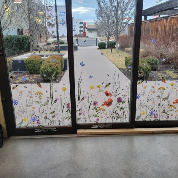 2x Wild Flower Shop Window Decal Corners for Business and Retail ...