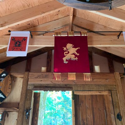 Medieval Knight Coat of Arms, Red Velvet 50x80cm, Knights Shield Props ...