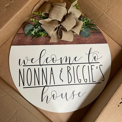 Welcome Sign for Grandparents Personalized Welcome Sign Custom Door ...