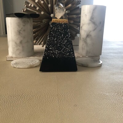 Black Orgonite Pyramid for Strong EMF & 5G. Mental Health Gift. Stress ...