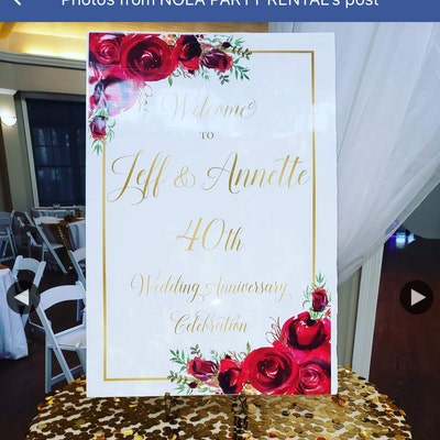 Red Roses Wedding Welcome Sign Printable Red Flowers Welcome Wedding ...