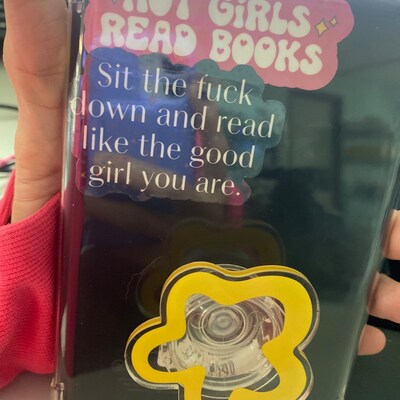 Hot Girls Read Books Sticker Holographic Waterproof Kindle Laptop Funny ...