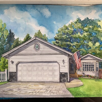 House Warming Gift Custom House Drawing Home Drawn House - Etsy