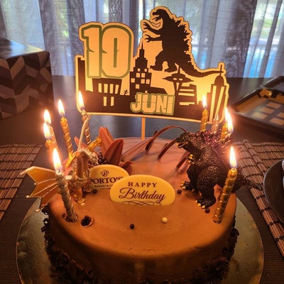Godzilla Party DIY Digital Cake Topper - Etsy
