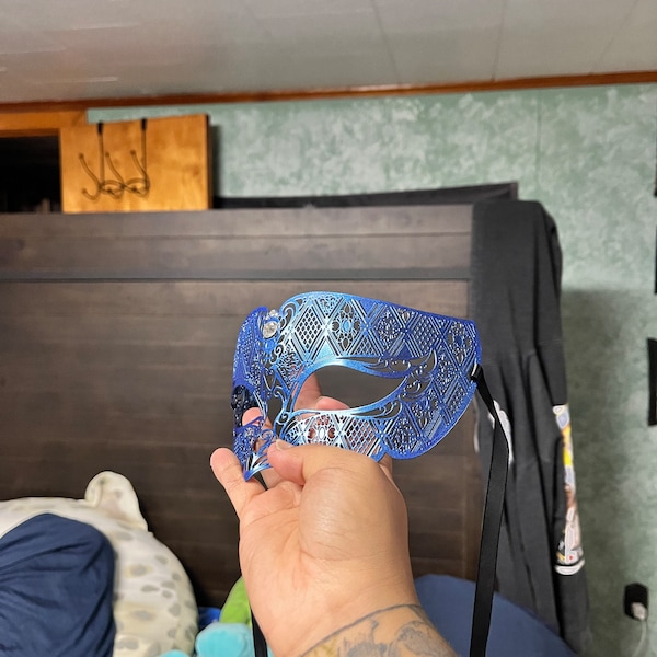 Blue Masquerade Mask,venetian Masquerade Mask, Metal Mask,ball Mask ...