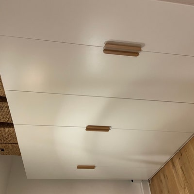 Wooden Hexagonal Handles With Single Black Decor, Wood Drawer Knobs ...