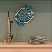 Colour Etched Lucite Formica Wall Clock From Royale - Midcentury ...