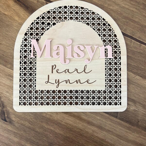 Baby Birth Announcement Sign, Boho Baby Arch Name Sign, Boho Birth ...