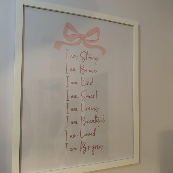 Pink Theme Bow Girl Nursery Decor for Girl Bedroom Monogram Bow Print ...