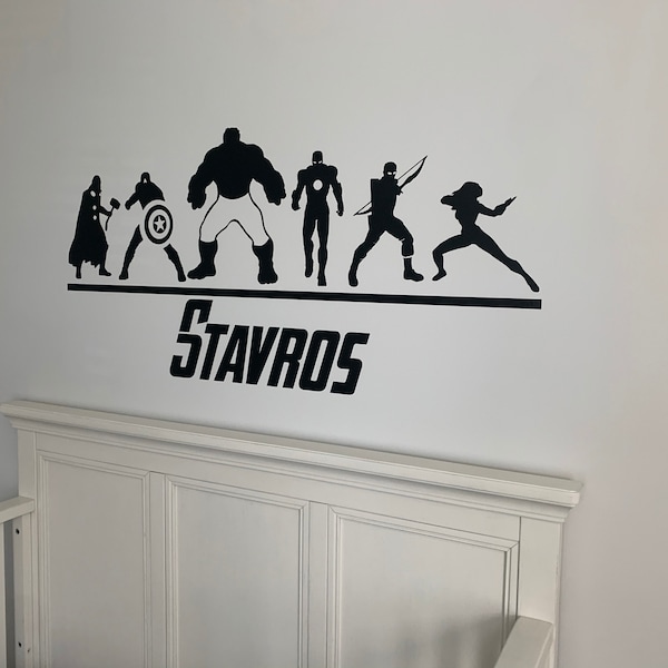The Avengers Wall Decal | Personalized Superhero Name Decal/sticker ...