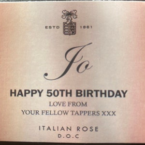 Personalised Rose Pink Prosecco Bottle Alcohol Wine Label Sticker - Etsy UK