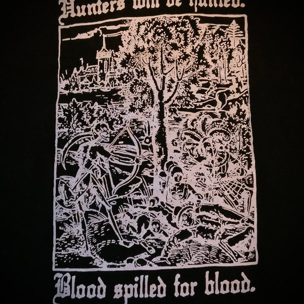 Hunters Will Be Hunted Backpatch punk Clothing/punk T-shirt/crust/metal ...