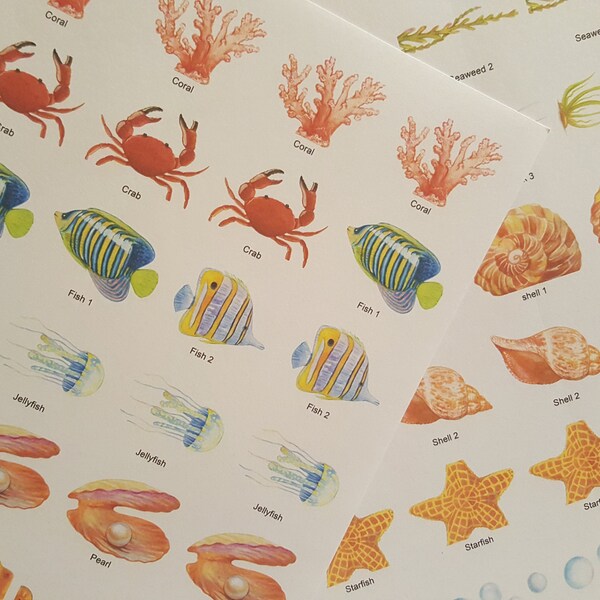 Sea & Mermaid Watercolor Clipart, Marine, Siren, Ocean, Nautical, Fish ...