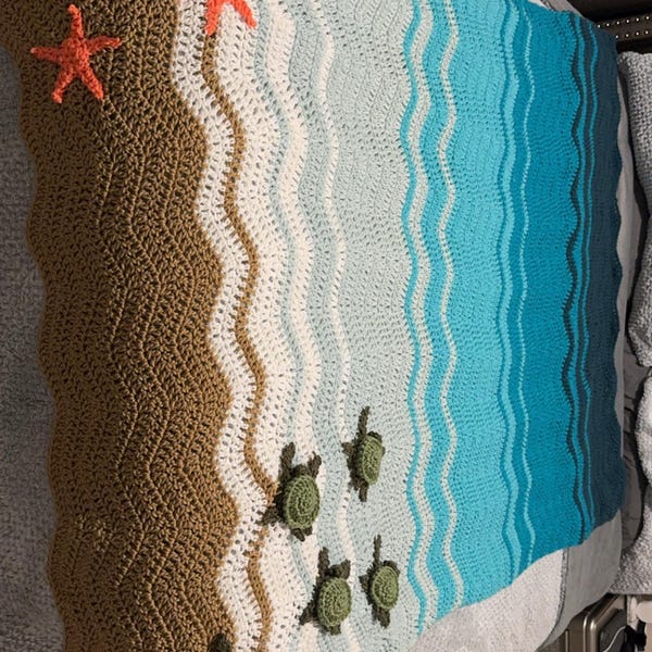 Baby Sea Turtle Blanket Crochet | Baby Blanket | Toddler Blanket ...