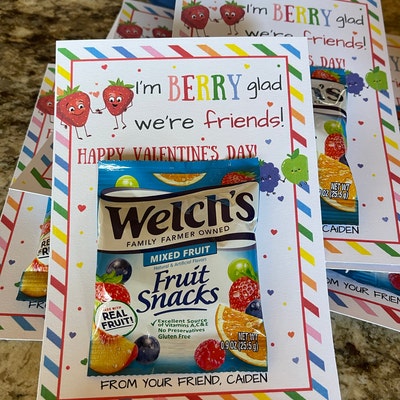 Printable Valentine Cards for Fruit Snacks ,i'm Berry Glad We're ...