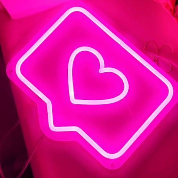 Heart Neon Sign, Love Heart Neon Sign, Love Sign, Minimalist Neon Heart ...