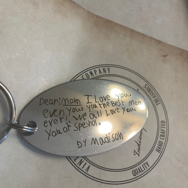 Your Handwritten Keychain- Your Design - Handwriting & Font Options ...